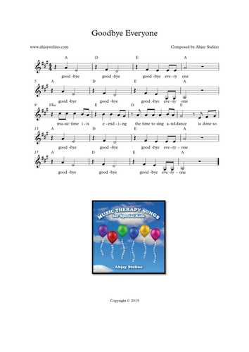 Music Time Farewell Song | Teaching Resources