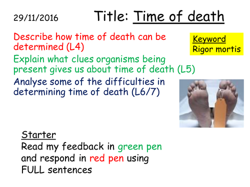 B3 3.5 Time of death | Teaching Resources