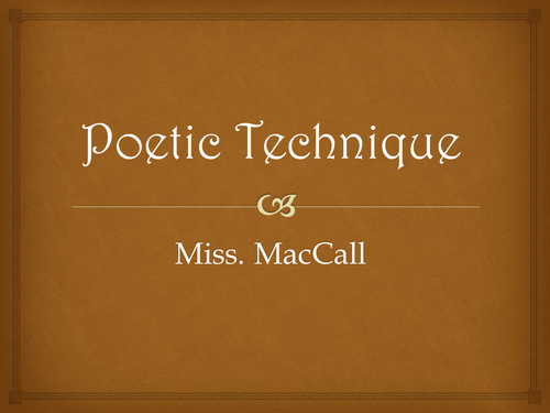 Poetic Techniques | Teaching Resources