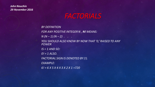 Factorials | Teaching Resources