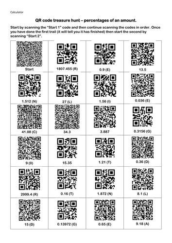Calculating a Percentage of an Amount (Calculator) QR code hunter ...