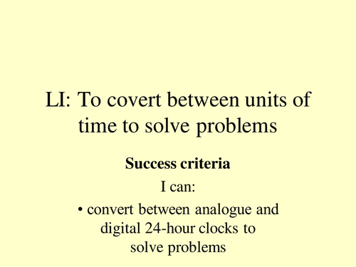 Year 5 Solve problems involving converting between units of time | Teaching Resources