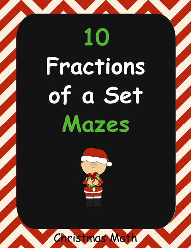 Christmas Math: Fractions of a Set Maze | Teaching Resources