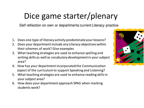 The Dice game | Teaching Resources