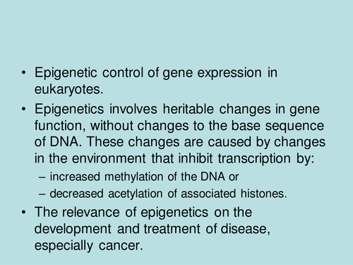 Epigenetics AQA Biology A Level | Teaching Resources