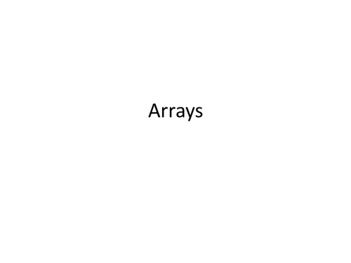 Arrays (lists) practical for GCSE Computer Science using Python ... Arrays (lists) practical for GCSE Computer Science using Python ...