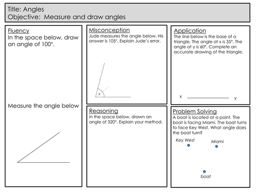 Mastery Maths - Angles - Drawing and Measuring Angles | Teaching Resources