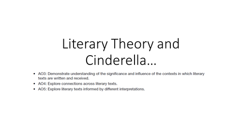 Exploring Literary Theory through Cinderella - adapted | Teaching Resources