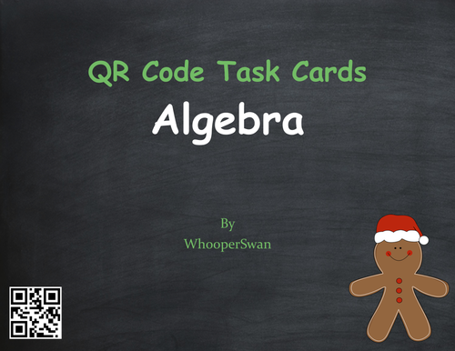 Christmas Math: Algebra QR Code Task Cards | Teaching Resources