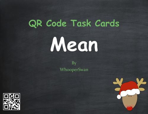 Christmas Math: Mean QR Code Task Cards | Teaching Resources