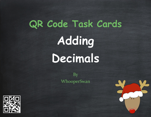 Christmas Math: Adding Decimals QR Code Task Cards | Teaching Resources