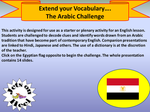 Extend Your Vocabulary, The Arabic Challenge | Teaching Resources