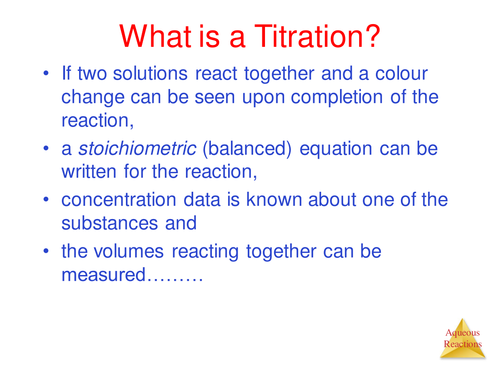 GCSE Chemistry Solutions 2 Titrations | Teaching Resources
