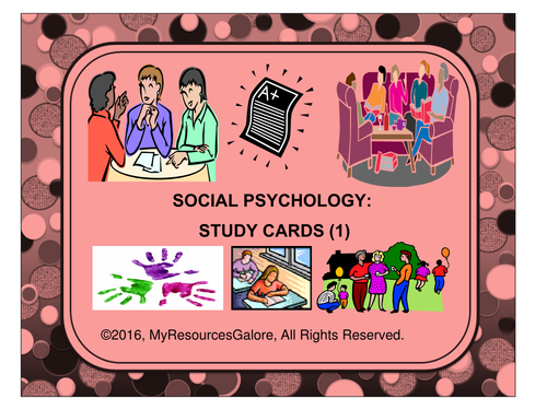 Social Psychology Study Cards (1) | Teaching Resources