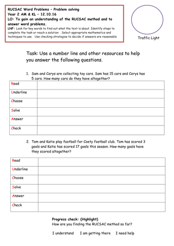 Problem Solving (RUCSAC) | Teaching Resources Problem Solving (RUCSAC) | Teaching Resources