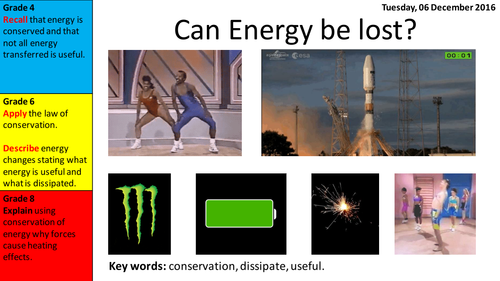 AQA 2016 Physics - Conservation of Energy | Teaching Resources