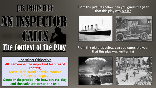 An Inspector Calls: The Context of the Play | Teaching Resources