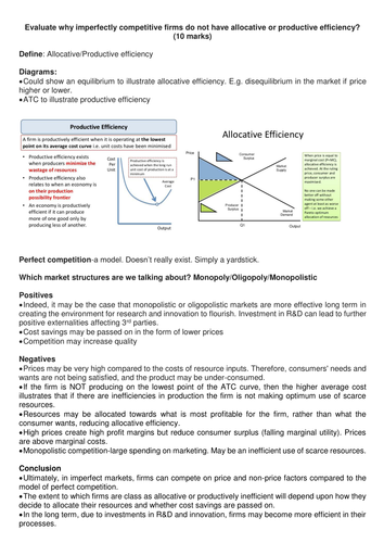 Evaluating Efficiency: Imperfect Markets | Teaching Resources Evaluating Efficiency: Imperfect Markets | Teaching Resources
