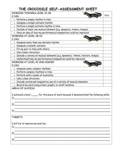 Programme Music worksheet and self-assessment sheet. | Teaching Resources
