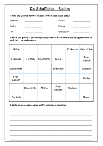 Secondary German teaching resources: School, education and the world of ...