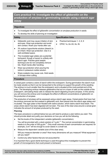 A-Level Biology B Edexcel – Topic 9 – L4 Core Practical 14 ...