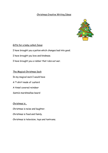 Christmas Creative Writing Ideas | Teaching Resources