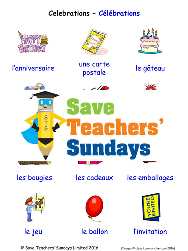 Celebrations in French Worksheets, Games, Activities and Flash Cards ...