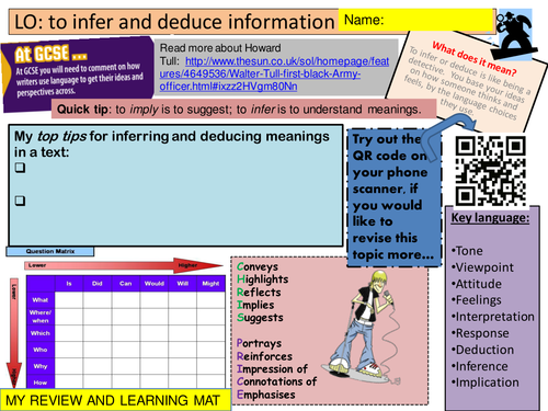 Inference and deduction lesson: key GCSE skills. | Teaching Resources