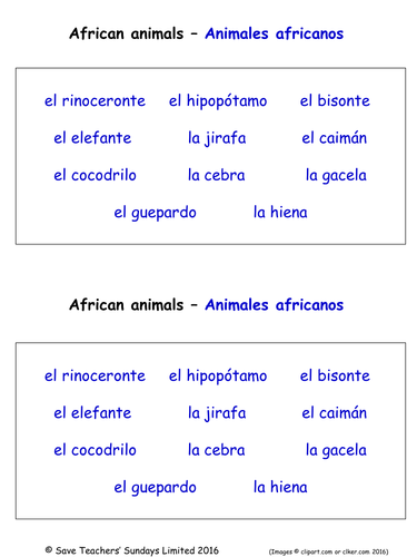 Animals in Spanish worksheets (15 Labelling Worksheets) | Teaching ...