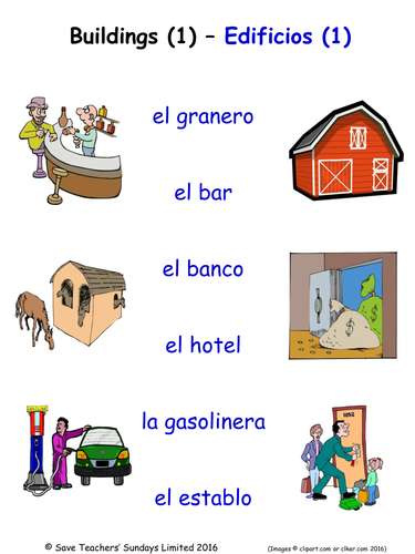 Building and Structures in Spanish Activities (10 pages covering 60 ...