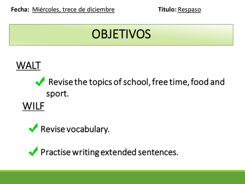 GCSE Spanish Revision - School, Free time, Food and Sport | Teaching ...