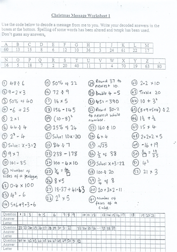 Christmas Coded Message | Teaching Resources