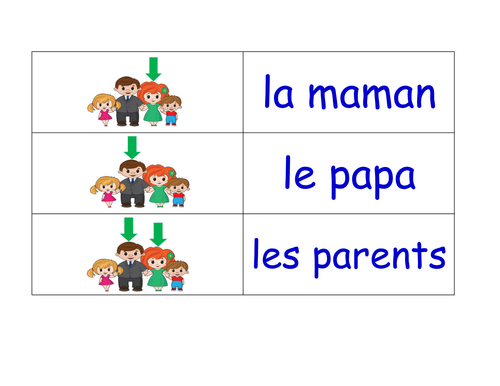 Family in French Flashcards (24 French Family Flash Cards) | Teaching ...
