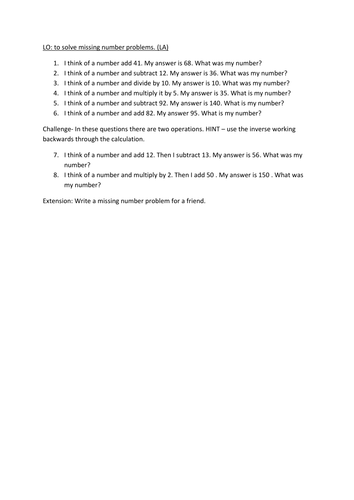 use the inverse to solve a problem | Teaching Resources