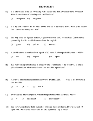 Probability | Teaching Resources Probability | Teaching Resources