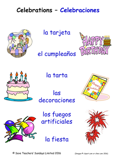 Christmas and Celebrations in Spanish Activities (4 pages covering 24 ...