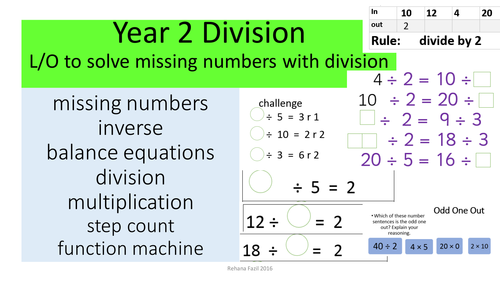 Year 2 Division including missing numbers | Teaching Resources