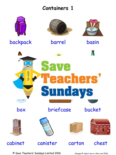 Containers EAL/ESL Worksheets, Games, Activities and Flash Cards (with audio) (1) | Teaching ...