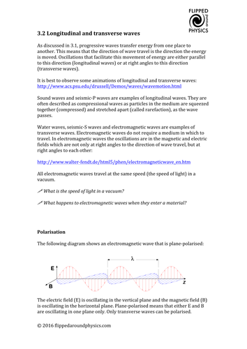 Transverse And Longitudinal Waves Worksheet