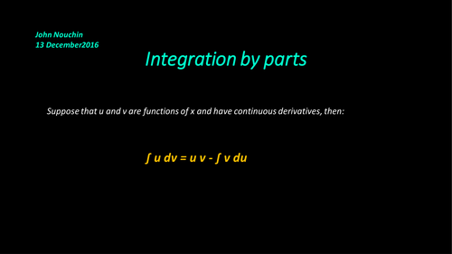 Integration by parts | Teaching Resources