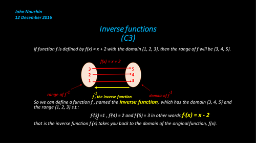 Inverse functions | Teaching Resources Inverse functions | Teaching Resources