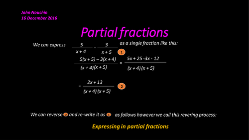 Partial fractions | Teaching Resources