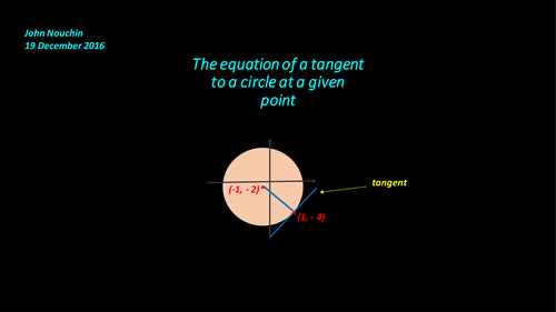 The equation of a tangent to a circle | Teaching Resources The equation of a tangent to a circle | Teaching Resources