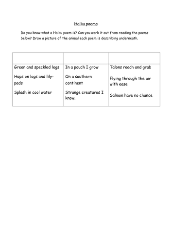 Haikus | Teaching Resources