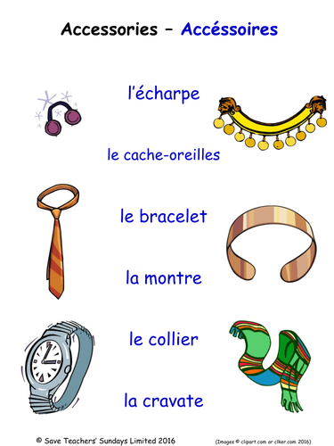 Clothing in French Activities (6 pages covering 36 French clothes words ...