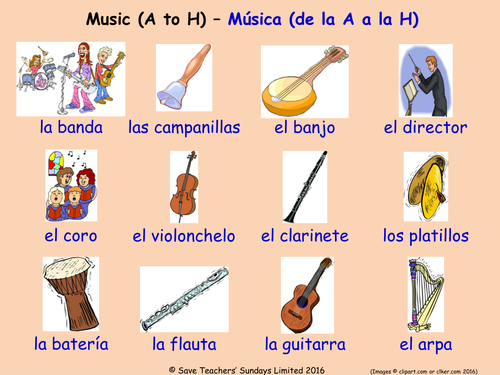 Musical Instruments in Spanish Posters (2 Spanish posters on the topic ...