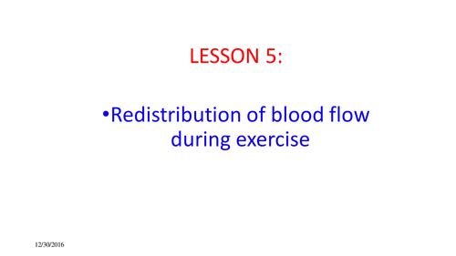 GCSE PE - Redistribution of blood flow | Teaching Resources