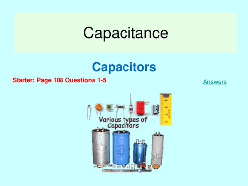 Introduction to Capacitors | Teaching Resources
