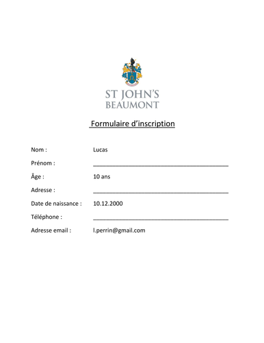 To be able to fill in an application form in French | Teaching Resources