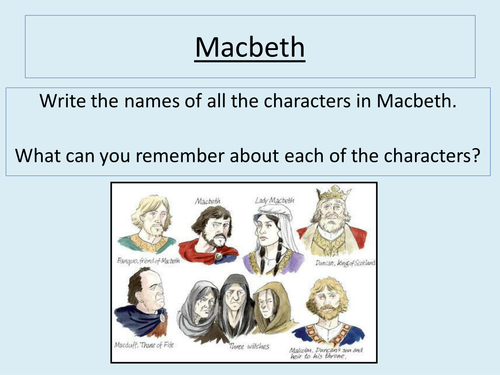 Macbeth lesson - Making Top Trump cards | Teaching Resources
